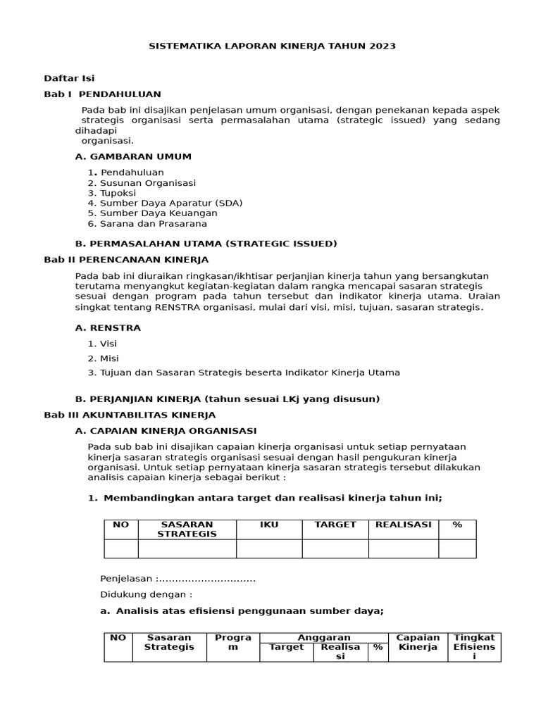 Format Lakip 2023-2024 | PDF