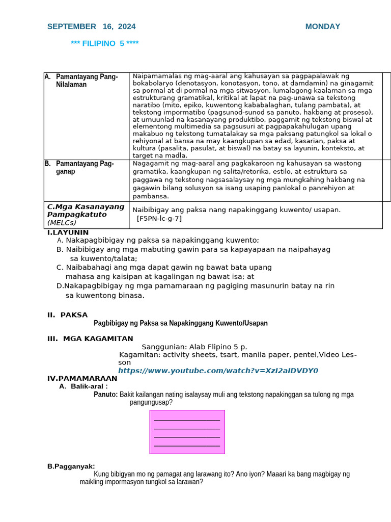 Week8-Day1-Q1 - FILIPINO. | PDF