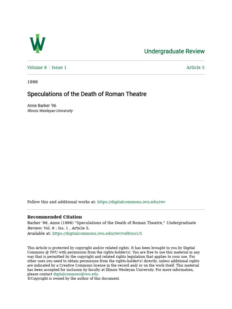 Speculations of The Death of Roman Theatre | PDF | Classical Antiquity ...