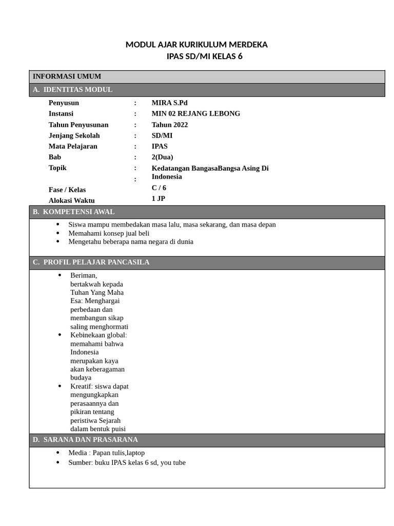 Modul Kelas 6 | PDF | Karier & Perkembangan