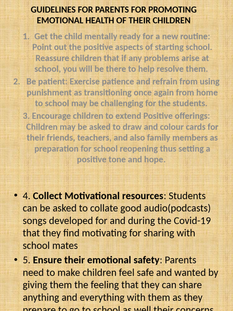 Emotional Health Tips for Parents | PDF | Hygiene | Mental Health