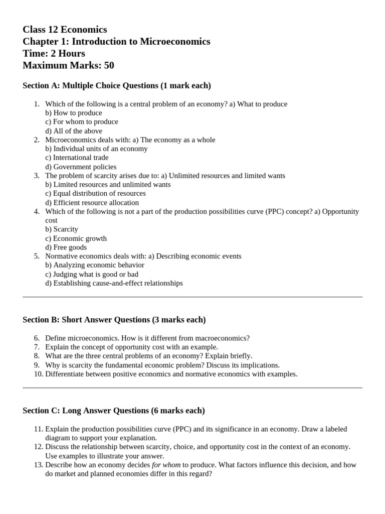 eco chapter 1 | PDF | Economics | Microeconomics