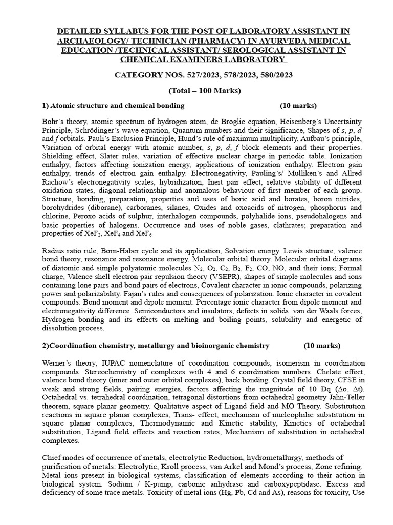 8-Laboratory, Technical Assistant | PDF | Coordination Complex ...