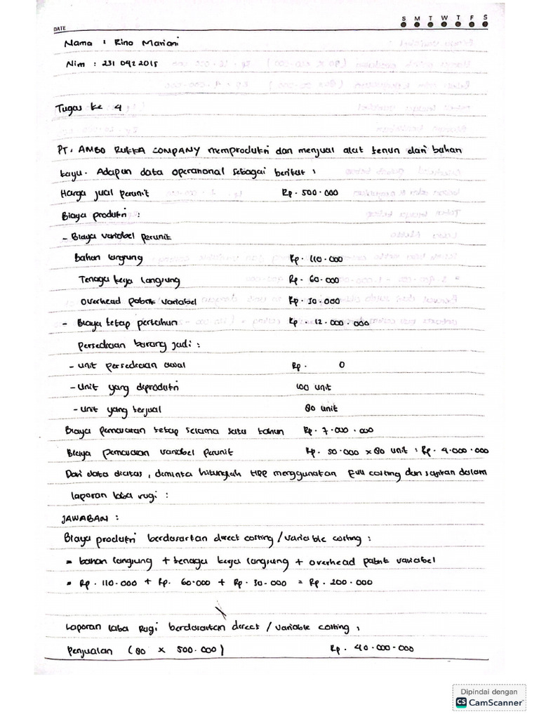 TUGAS KE 4 PPT Penentuan Harga Jual (Rin | PDF
