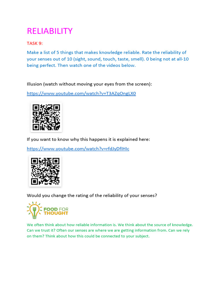 Reliability: Task 9 | PDF | Self-Improvement