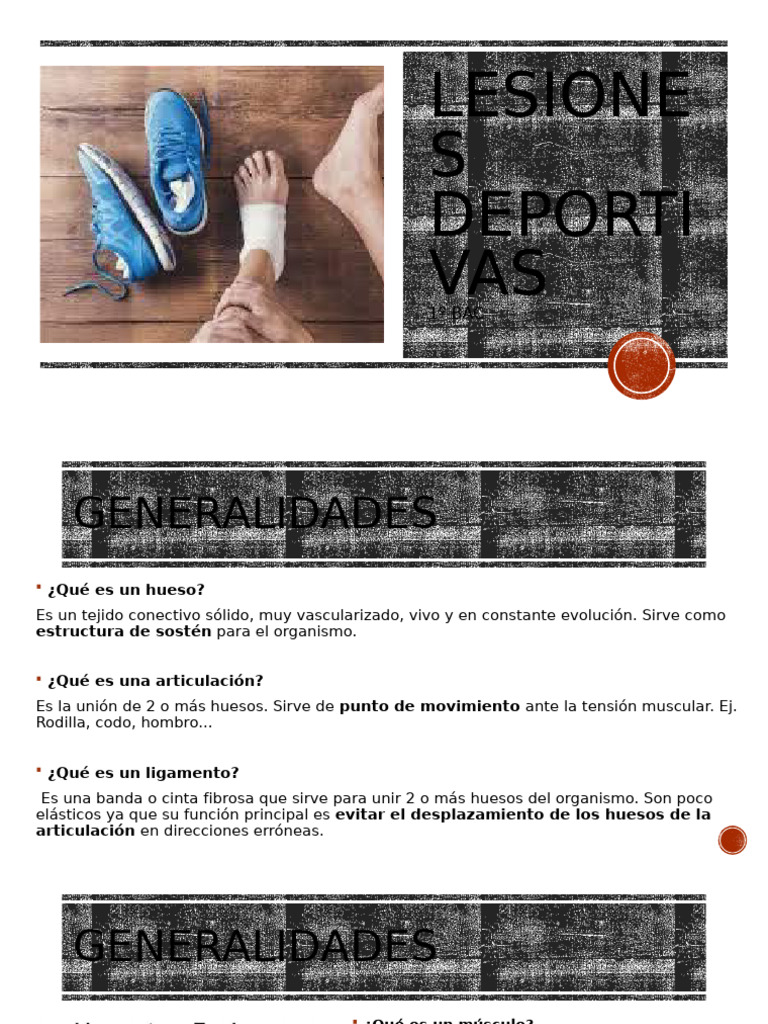 PresentaciÃ N Lesiones Deportivas | PDF | Articulación | Hueso