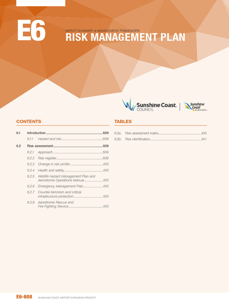 Chapter E6 - Risk Management Plan 18sep14 | PDF | Risk | Risk Management