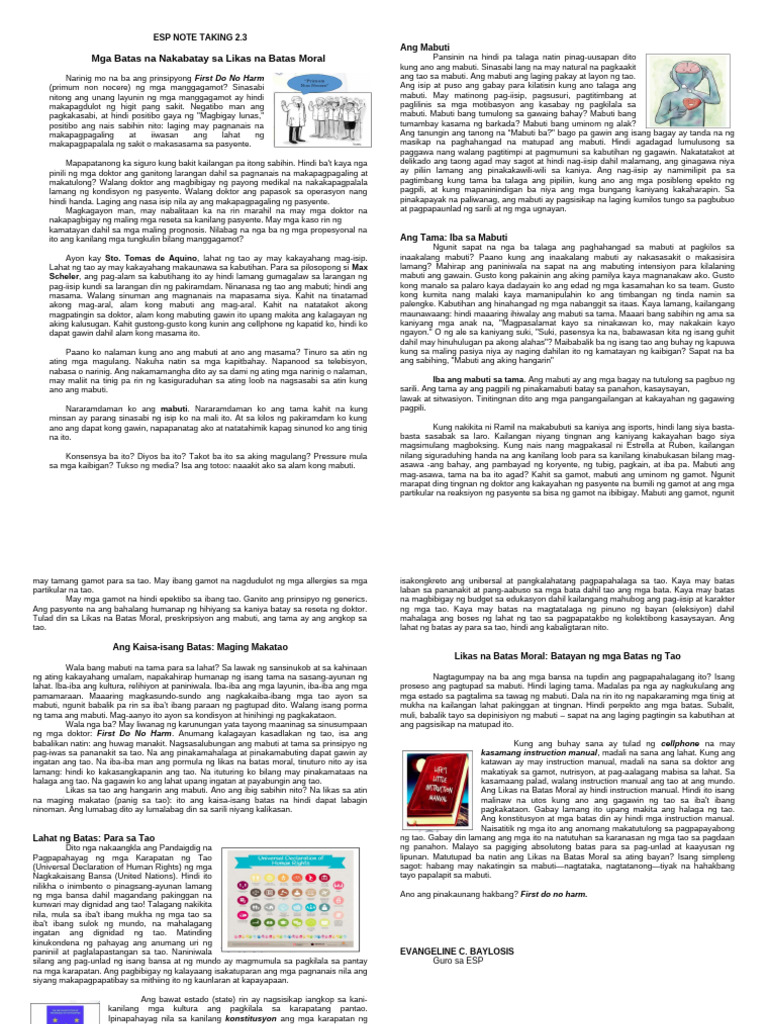 Esp Note Taking 2.3 | PDF