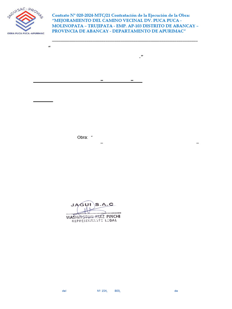 Carta #25 Valorizacion de Obra | PDF