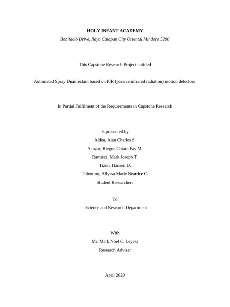 Automated Disinfectant Spray System | PDF | Hospital Acquired Infection ...