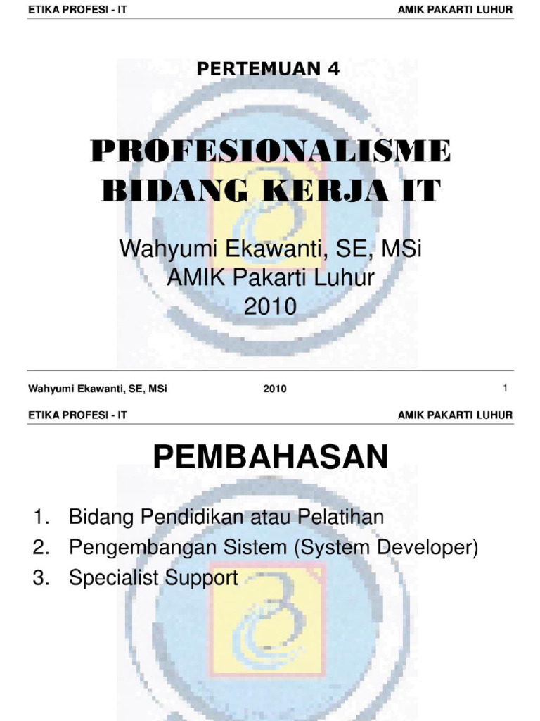Profesi Bidang It | PDF