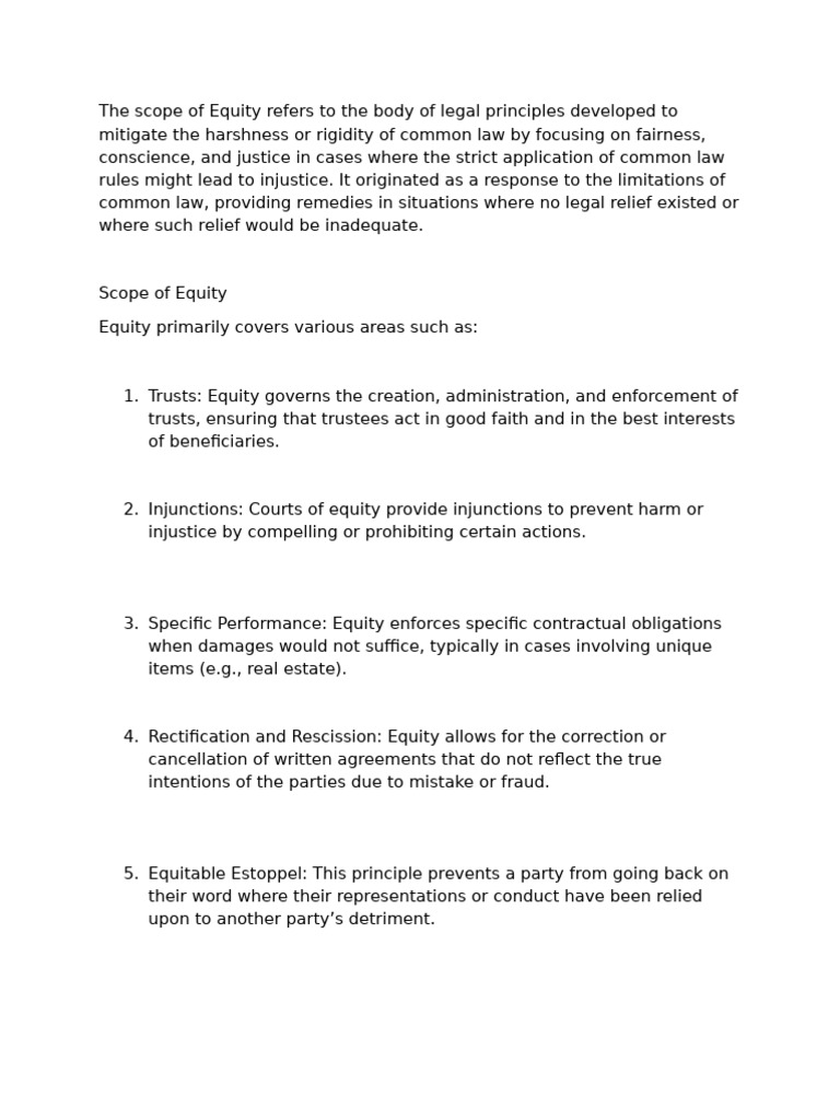 Equity Assignmenttt | PDF | Equity (Law) | Legal Remedy