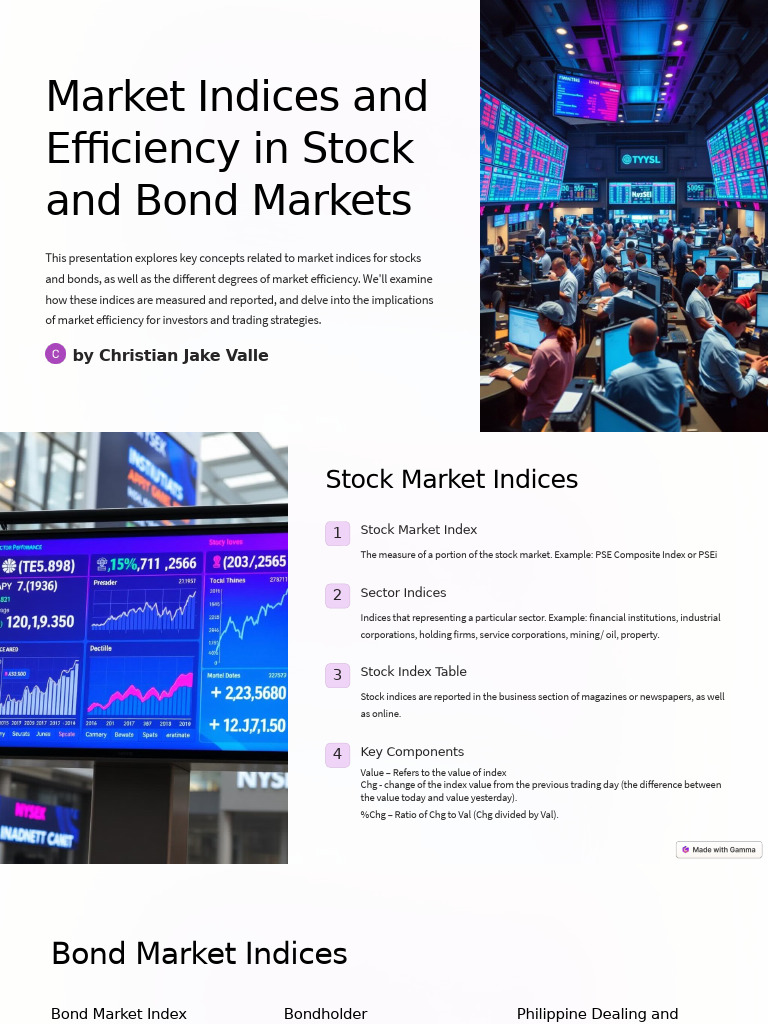 Market Indices and Efficiency in Stock and Bond Markets | PDF ...
