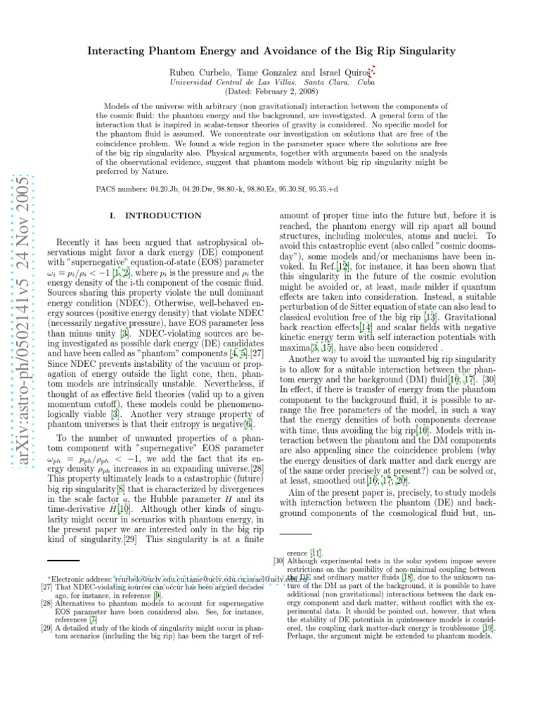 Ruben Curbelo, Tame Gonzalez and Israel Quiros - Interacting Phantom ...