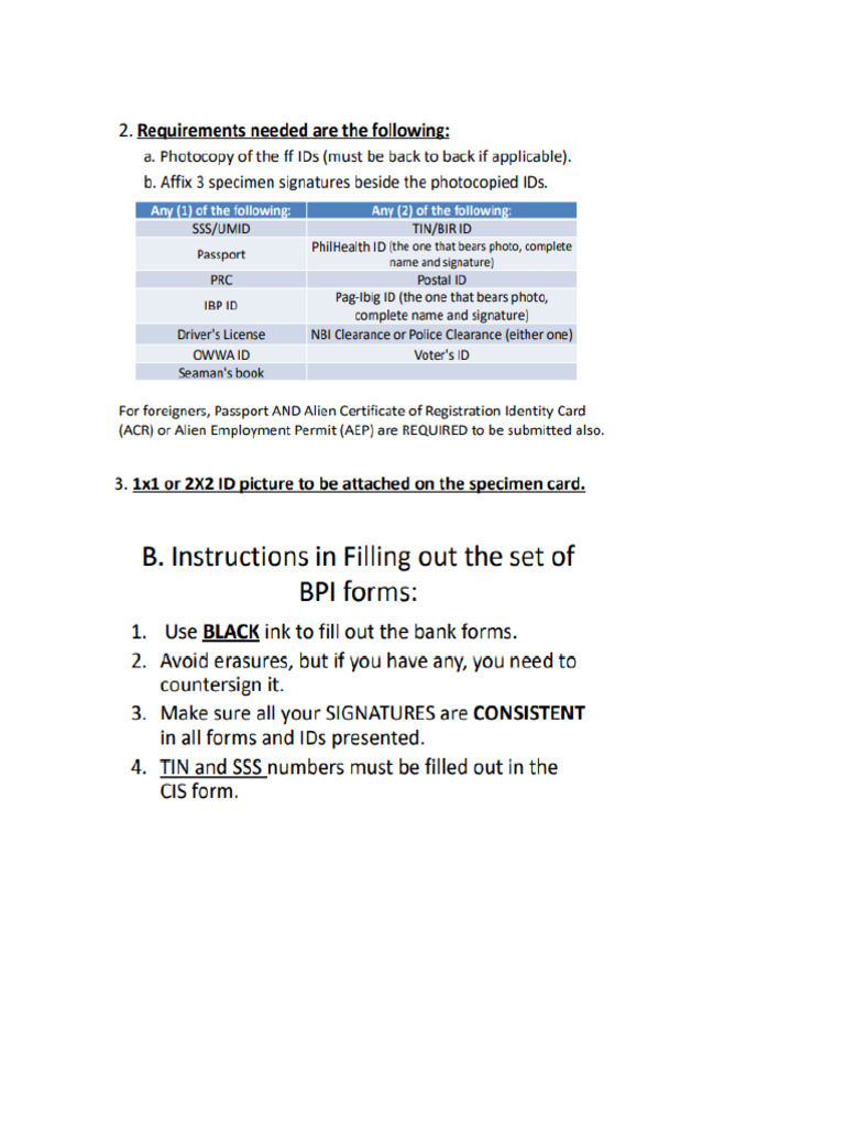 BPI Application Guidelines | PDF