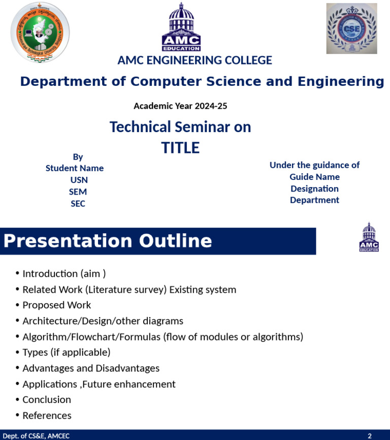 Technical Seminar PPT Format24-25 | PDF
