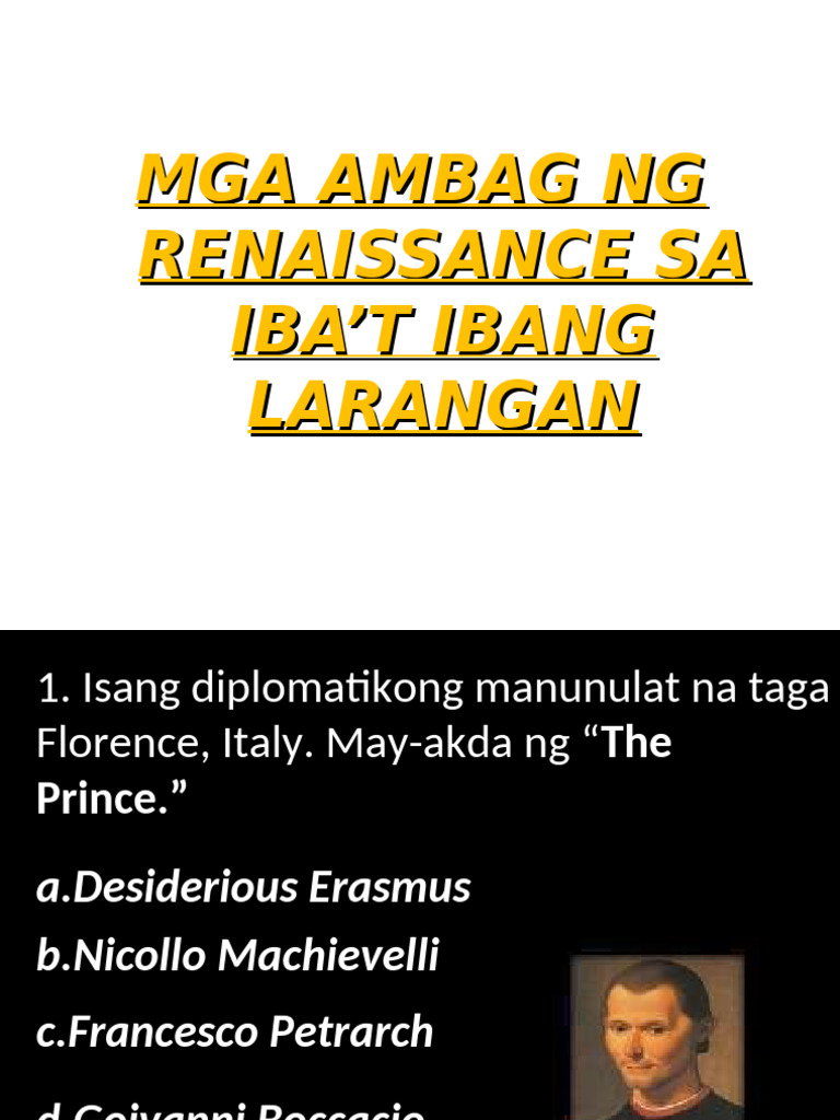 G8 AP Q3 Week 1 Ambag NG Rennaisance | PDF