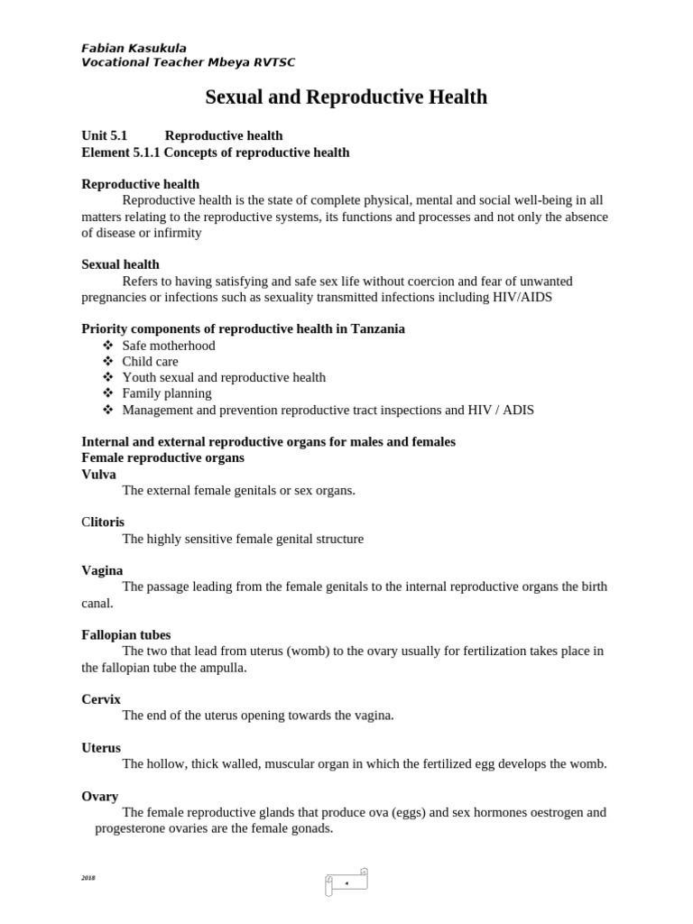 Reproductive Health Concepts in Tanzania | PDF | Sexual Orientation ...