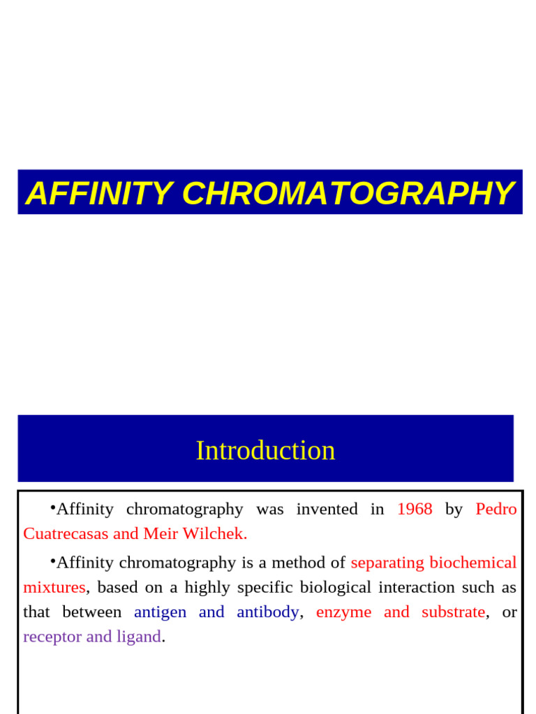 Affinity Chromatography | PDF | Chromatography | Protein Purification