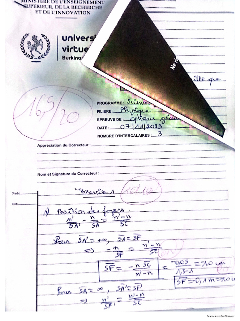 Correction Optique Géométrique @@ | PDF