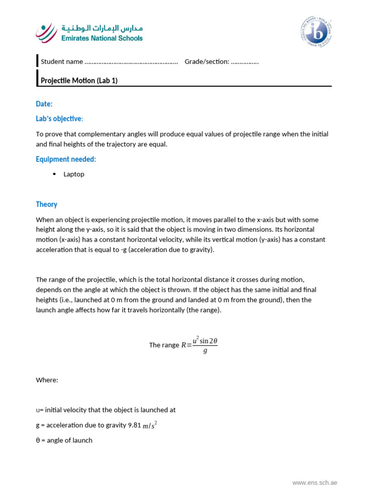 Complementary Angles in Projectile Motion | PDF | Mechanics | Applied ...