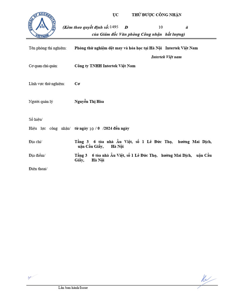 VLAS 708 - Testing Scope | PDF