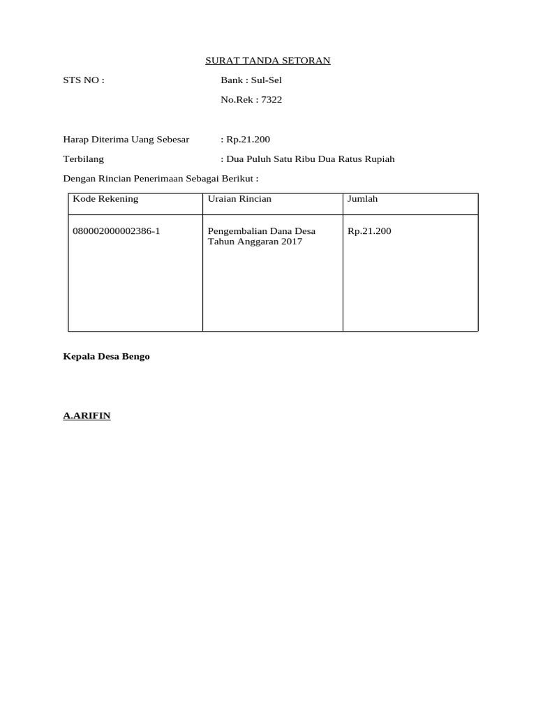 Surat Tanda Setoran | PDF