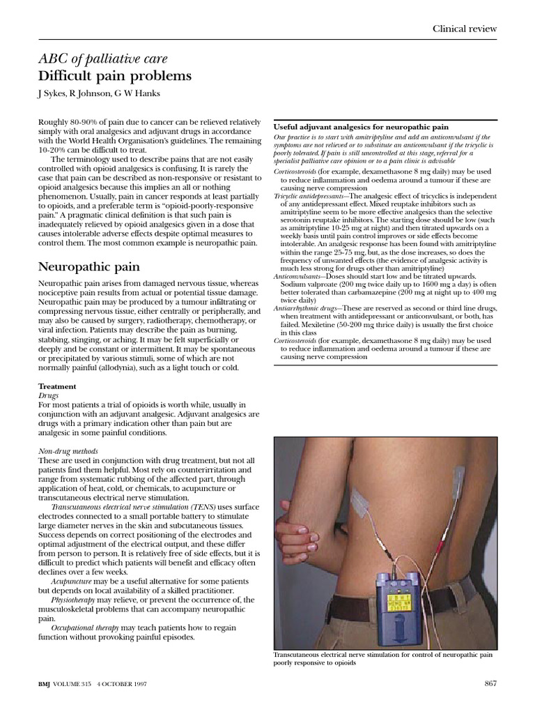 Palliative Care: Managing Difficult Pain | PDF | Analgesic | Pain