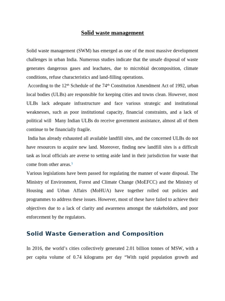 Solid Waste Management | PDF | Waste Management | Waste