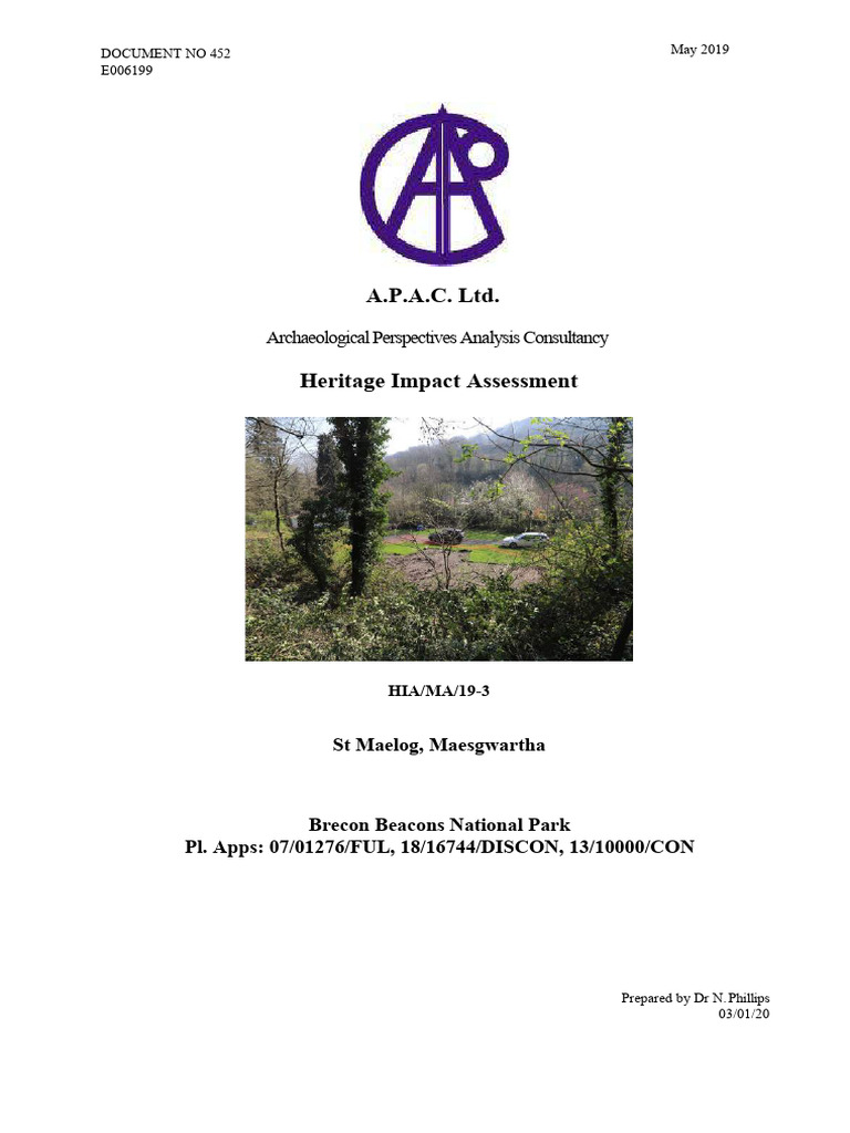 452: ST Maelog, Maesgwartha. Heritage Impact Assessment, APAC LTD | PDF