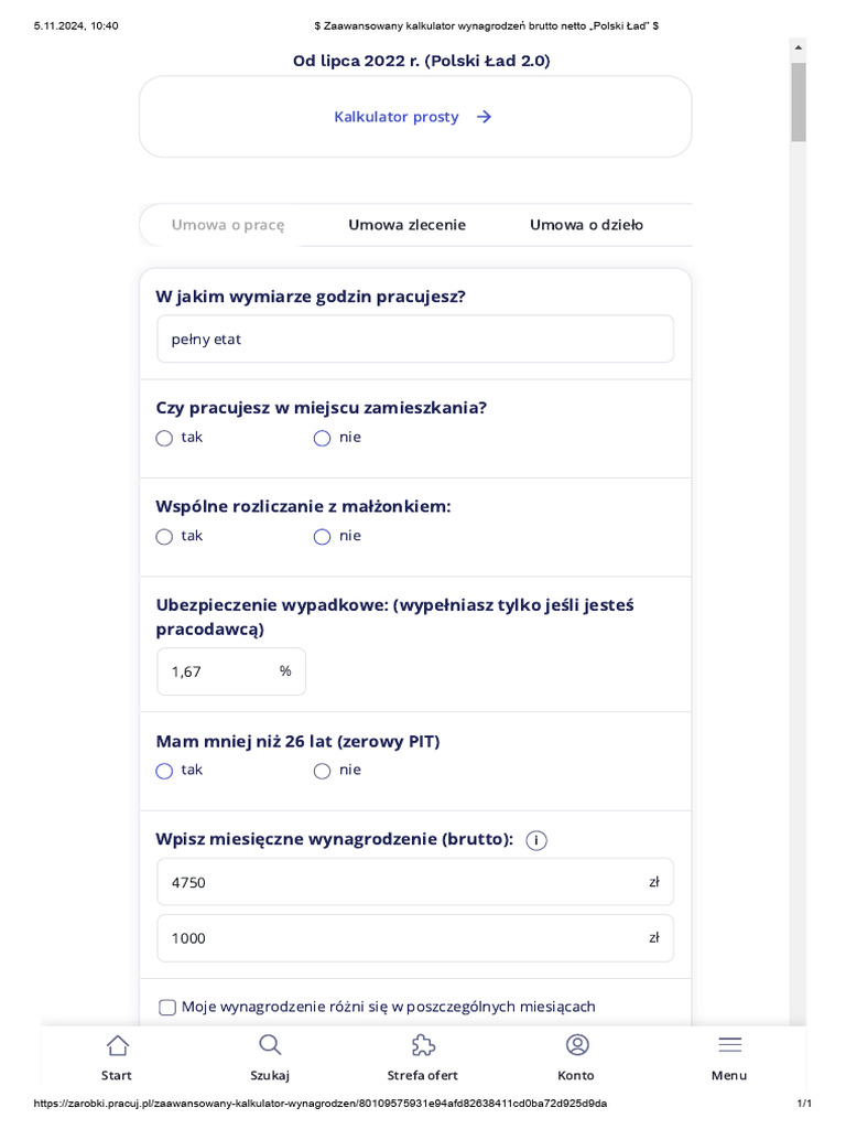 $ Zaawansowany Kalkulator Wynagrodzeń Brutto Netto Polski Ład" $ 777777 | PDF