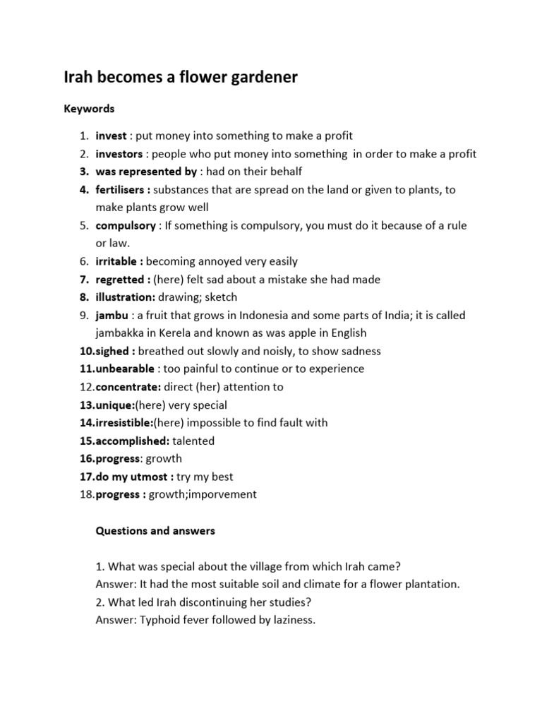 Irah's Journey to Flower Gardening | PDF
