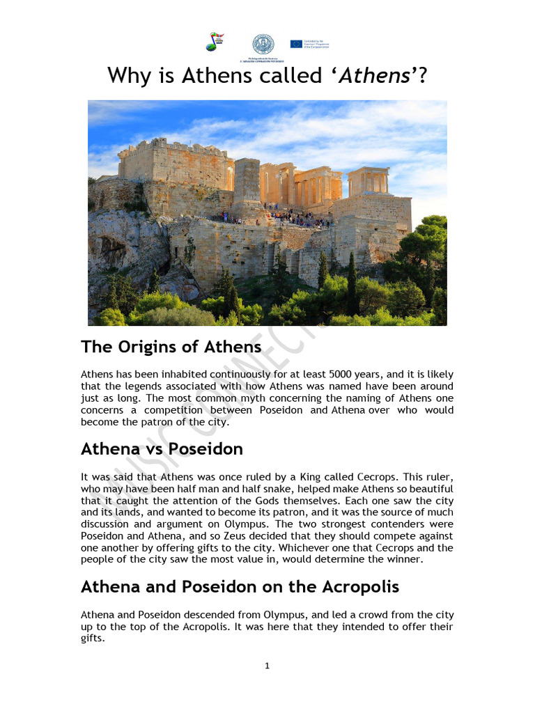 Athena vs Poseidon | PDF