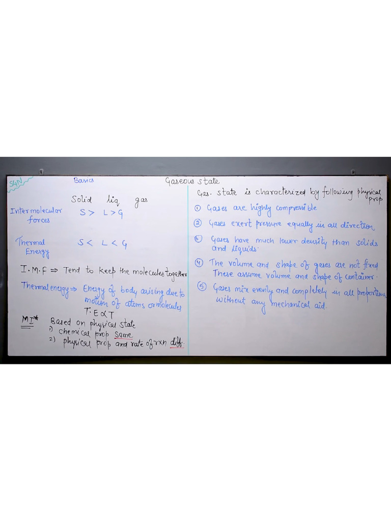 Gaseous State by Pankaj Sir Lec.1 Part .1 | PDF