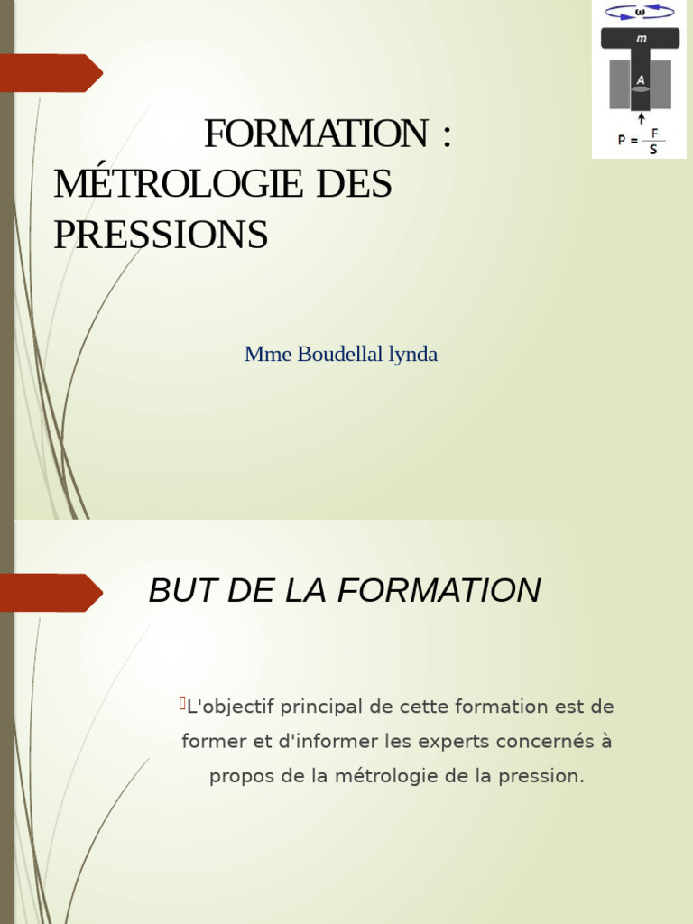 Presentation de Formation Metrologie de Pression 2024 | PDF | Calibrage ...