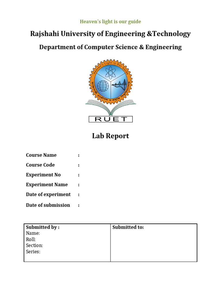 CSC Lab Report Cover Page 2021 1 | PDF | Computers