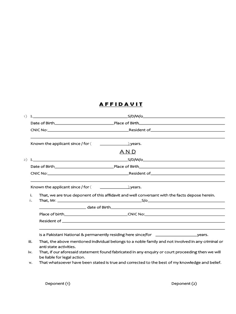 Affidavit Special Branch Verification-2024 | PDF | Politics