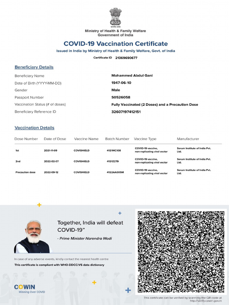 Vaccine Certificate | PDF