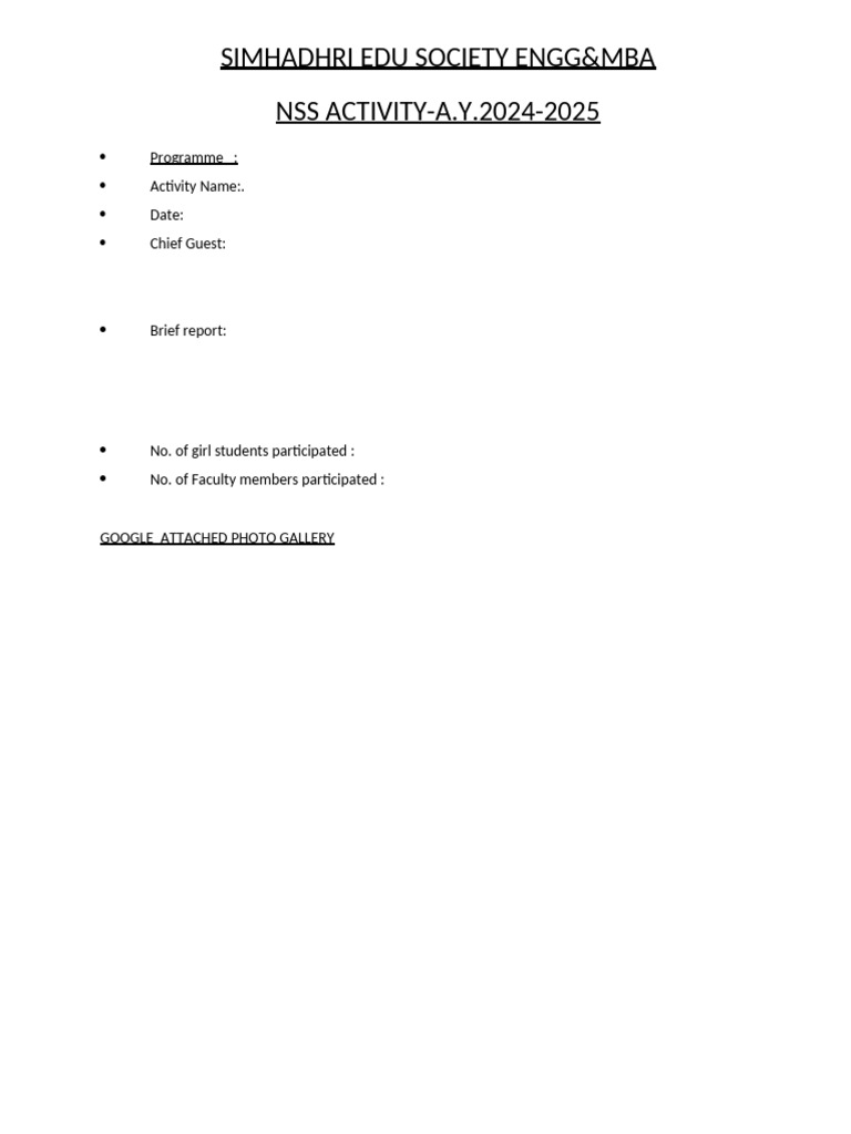 NSS Activities | PDF