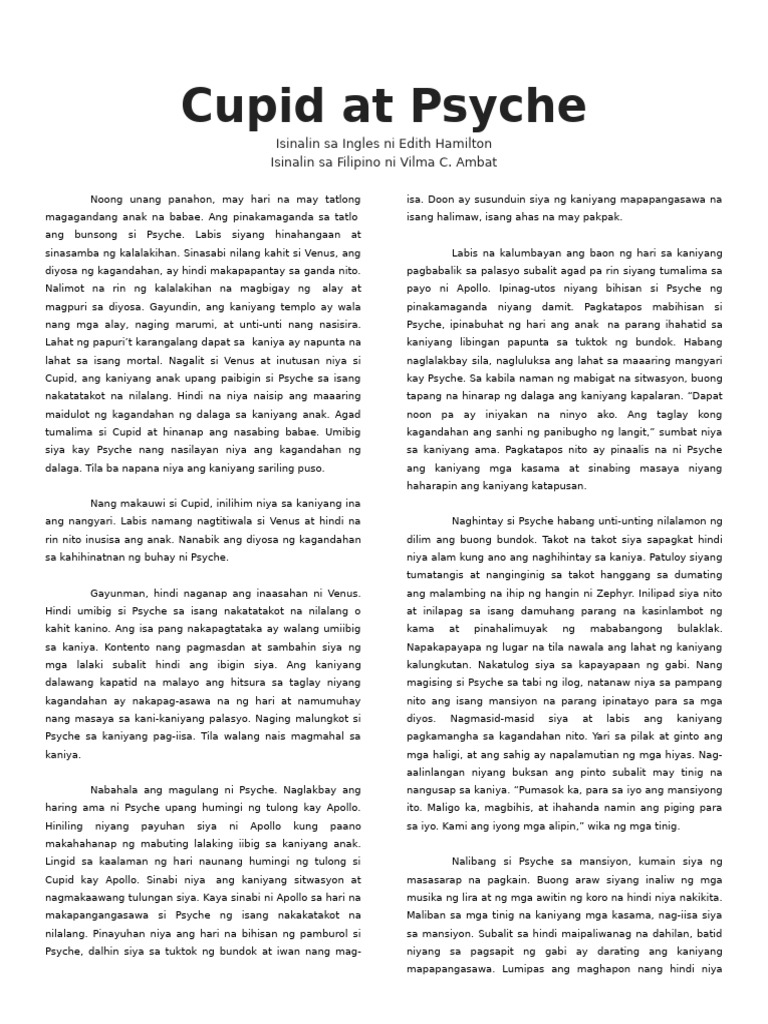 Cupid at Psyche | PDF