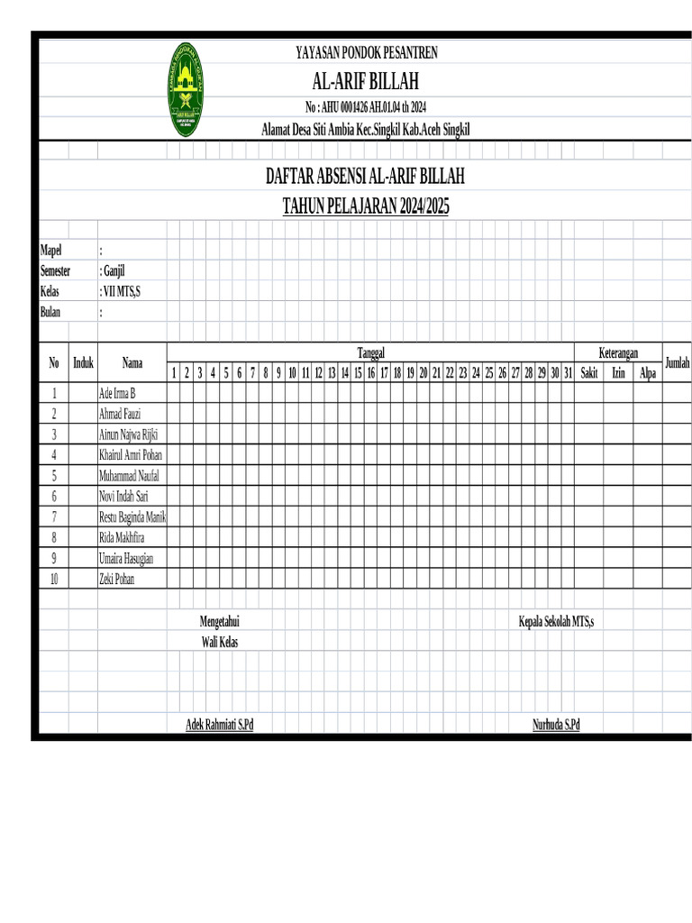 Absen 1 | PDF