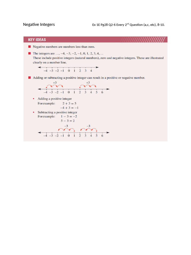 Negative Integers | PDF