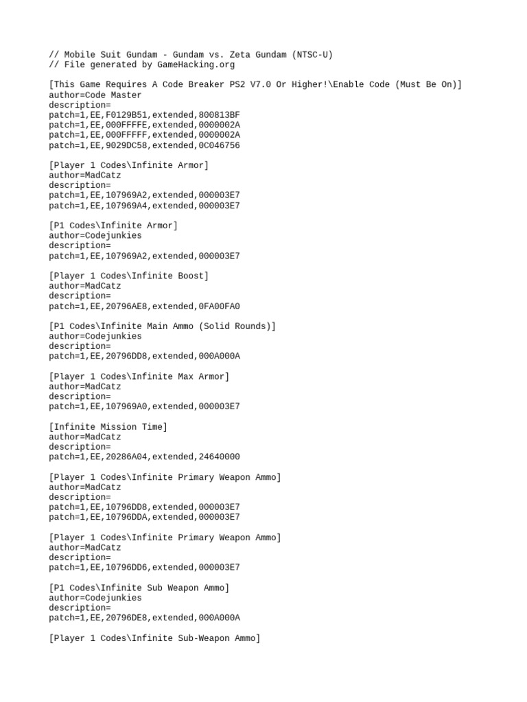 SLUS-20821 Pnach | PDF