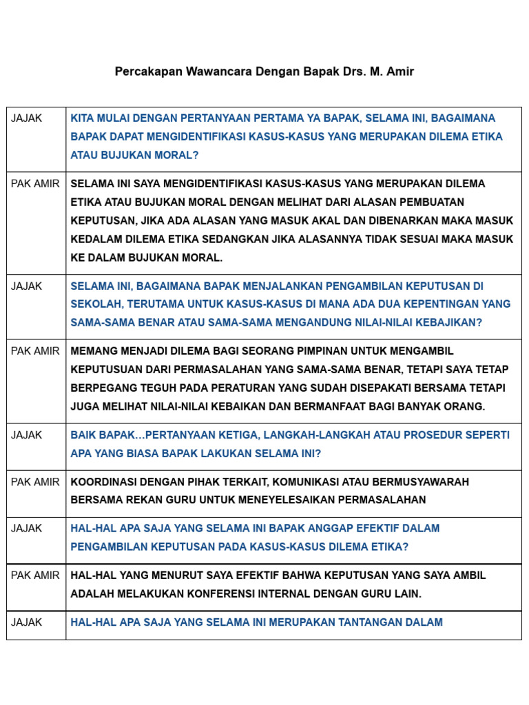 Teks Wawancara | PDF | Pengembangan Diri