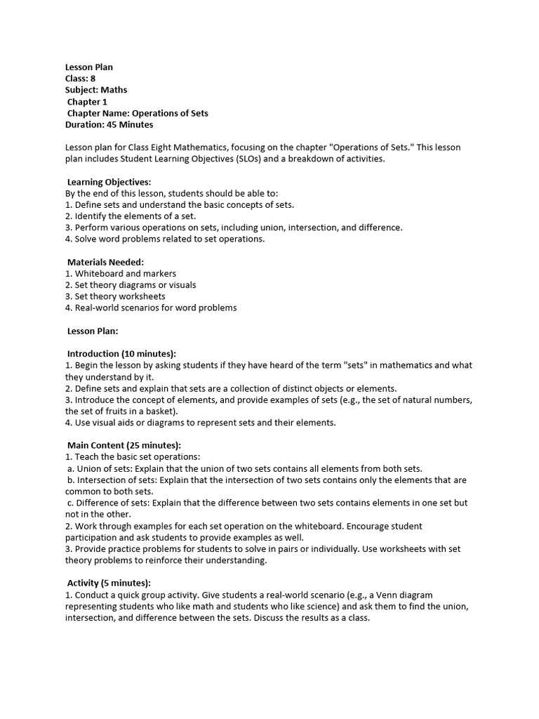 Lesson Plans Class 8 Maths | PDF | Trigonometric Functions | Trigonometry
