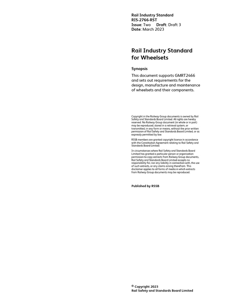 RIS-2766-RST - Wheelsets Iss 2 Draft 3 | PDF | Wheel | Bearing (Mechanical)