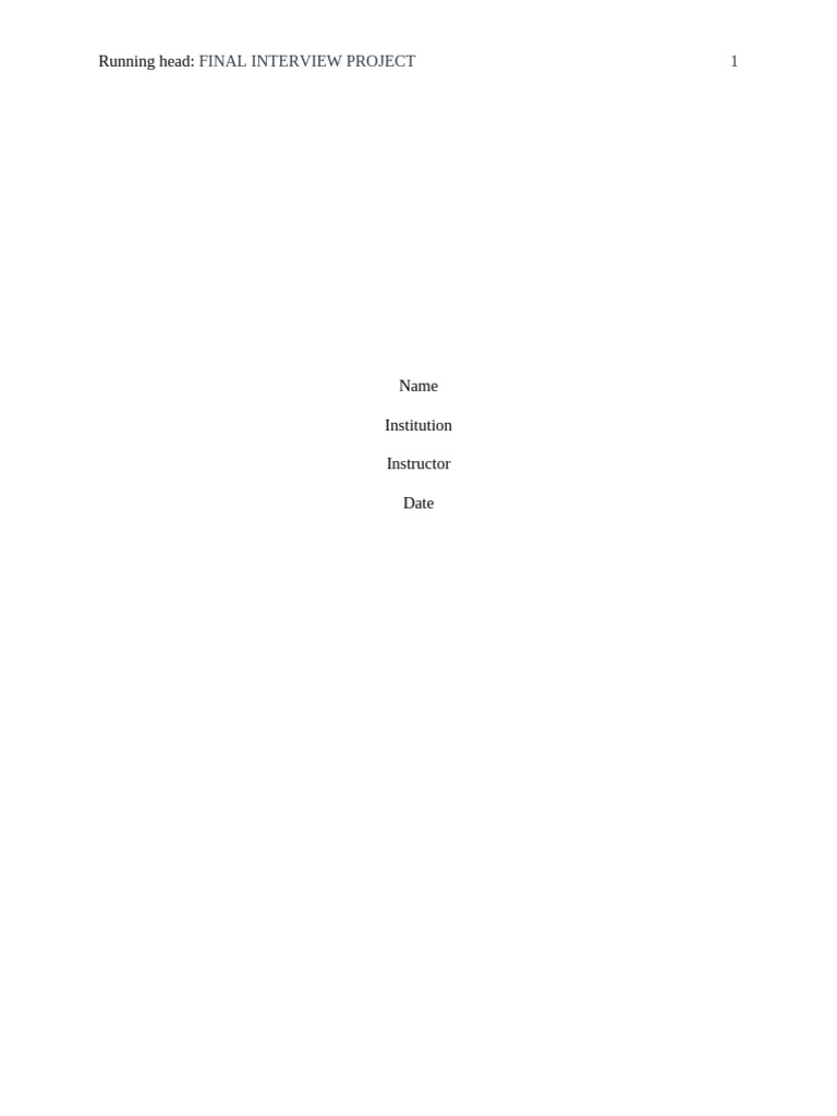 FINAL INTERVIEW PROJECT | PDF | Mentorship | Leadership FINAL INTERVIEW PROJECT | PDF | Mentorship | Leadership