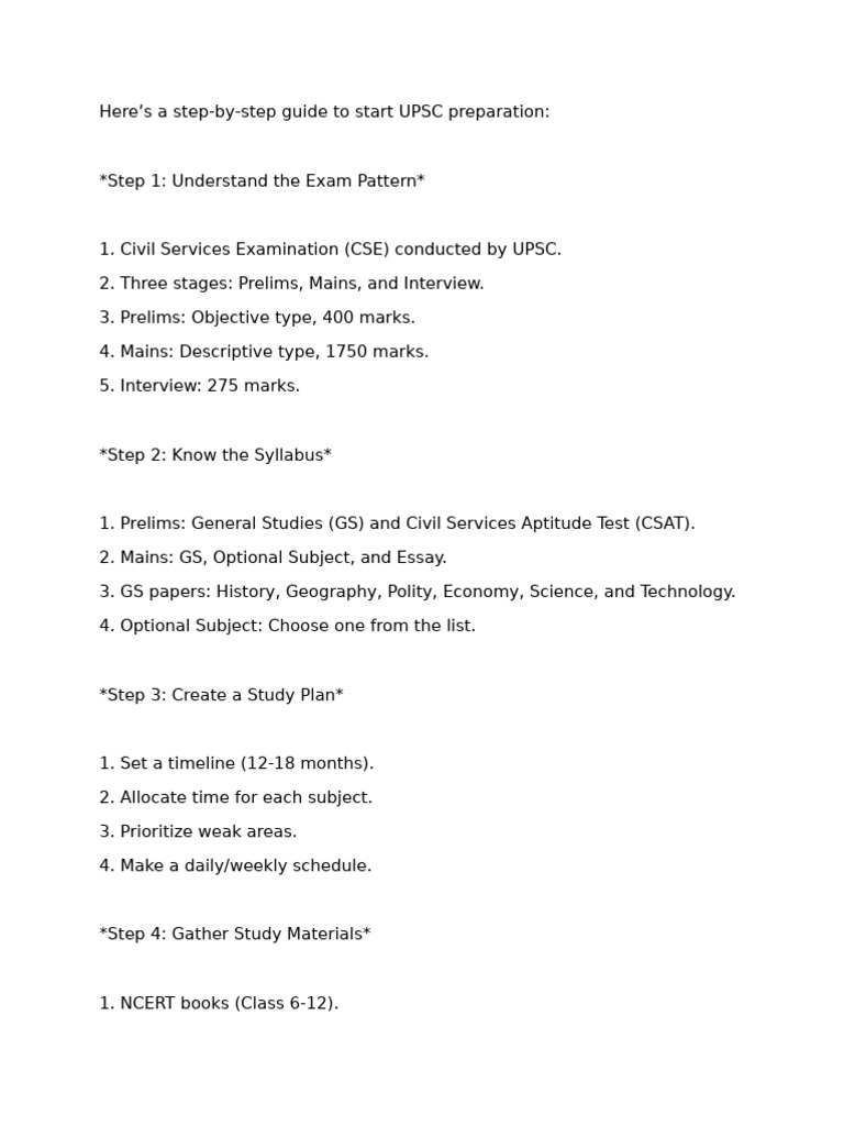 Starting UPSC Preparation Guide | PDF | Career & Growth | Technology ...