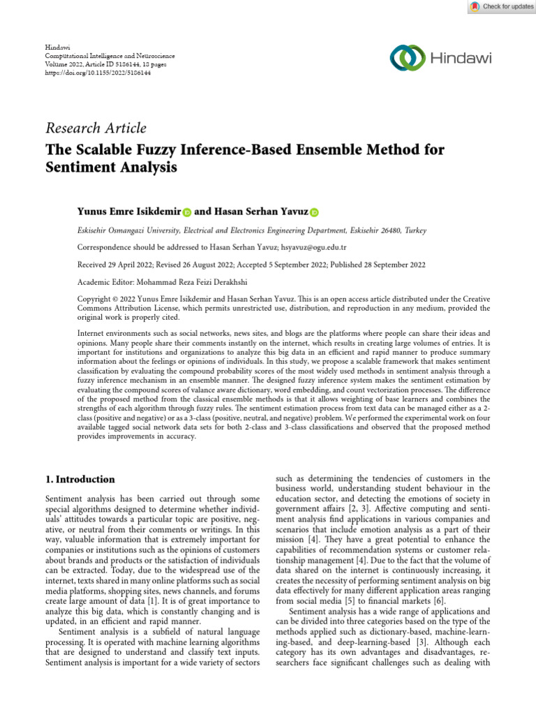 Computational Intelligence and Neuroscience - 2022 - Isikdemir - The Scalable Fuzzy Inference ...