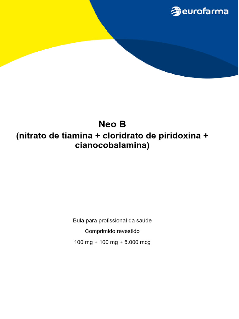 Composição e Indicações do Neo B | PDF | Metabolismo | Vitamina B12